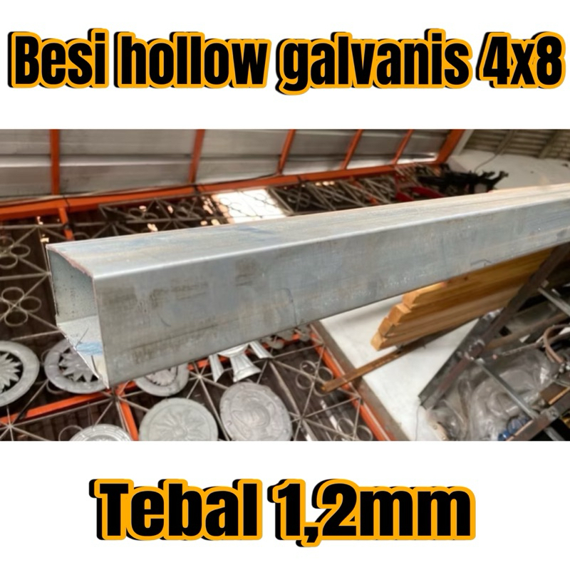 Jual Besi hollow galvanis 4x8 , tebal 1,2mm . ukuran tersedia mulai 10cm sampai 100cm | Shopee ...