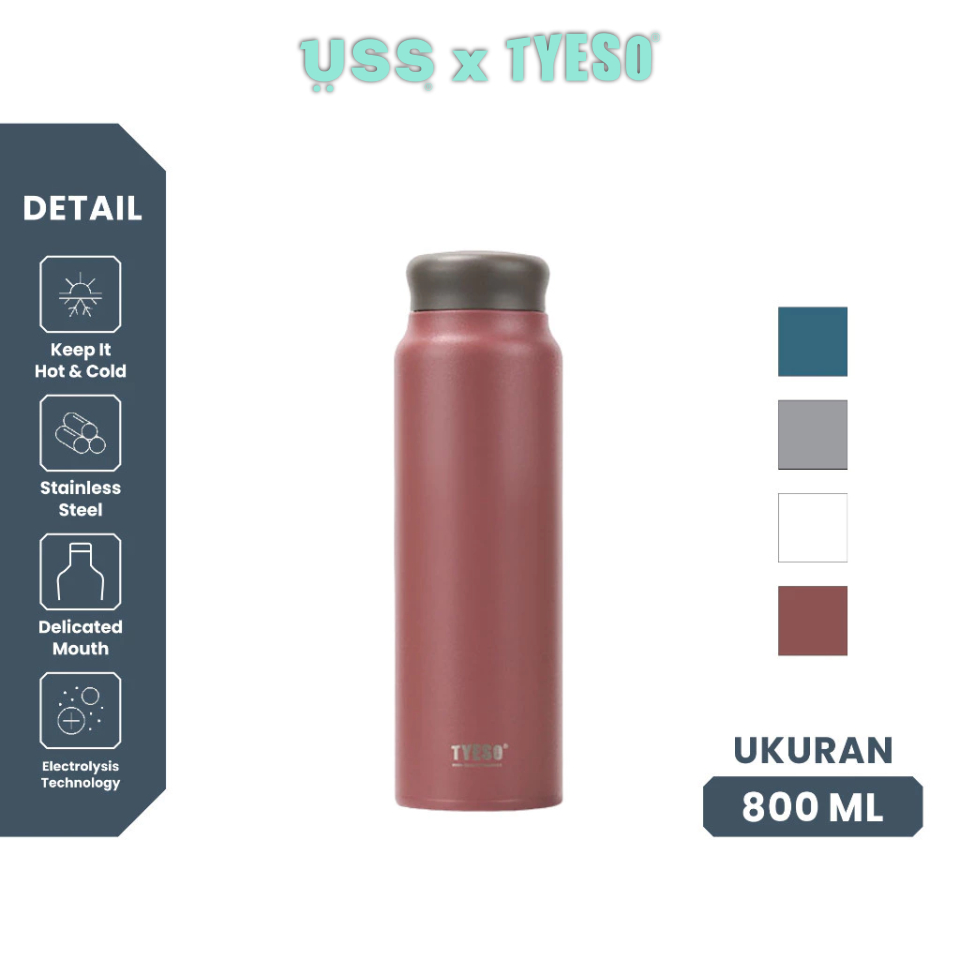 Jual USS x Tyeso Botol Minum Stainless Premium 800ml Aesthetic Korea TS-8831 Ori Resmi ...