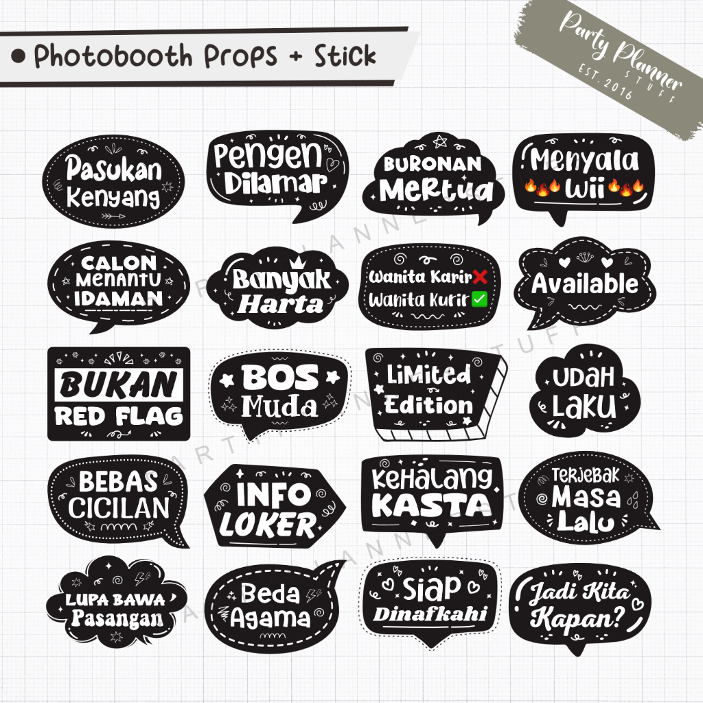 Jual Fun props reuni dekorasi reuni acara halal bihalal stik foto lucu ...