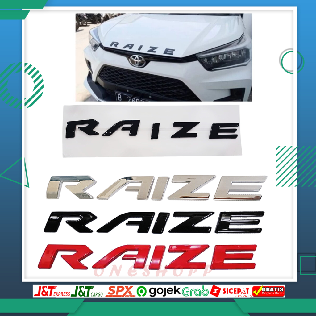 Jual EMBLEM KAP MESIN TULISAN HURUH RAIZE ( MERAH/HITAM/CHROME ...