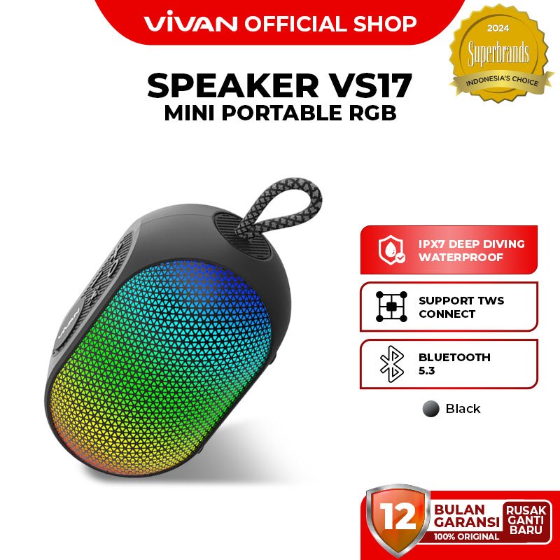Jual VIVAN Speaker VS17 | Bluetooth 5.3 | Waterproof IPX7 | RGB Light ...
