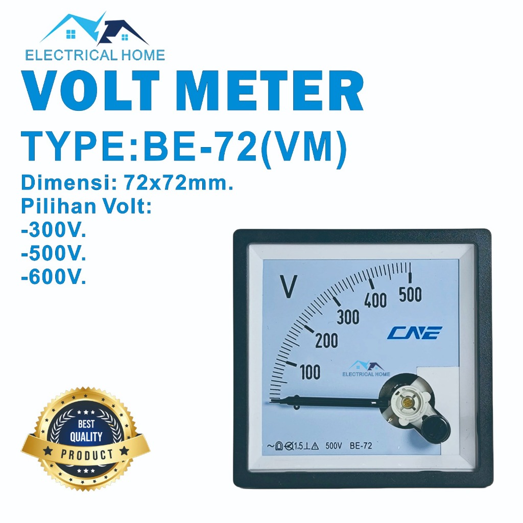 Jual Panel Meter / Voltage Meter (Volt meter) BE-72 AC 300V 500V 600V | Shopee Indonesia