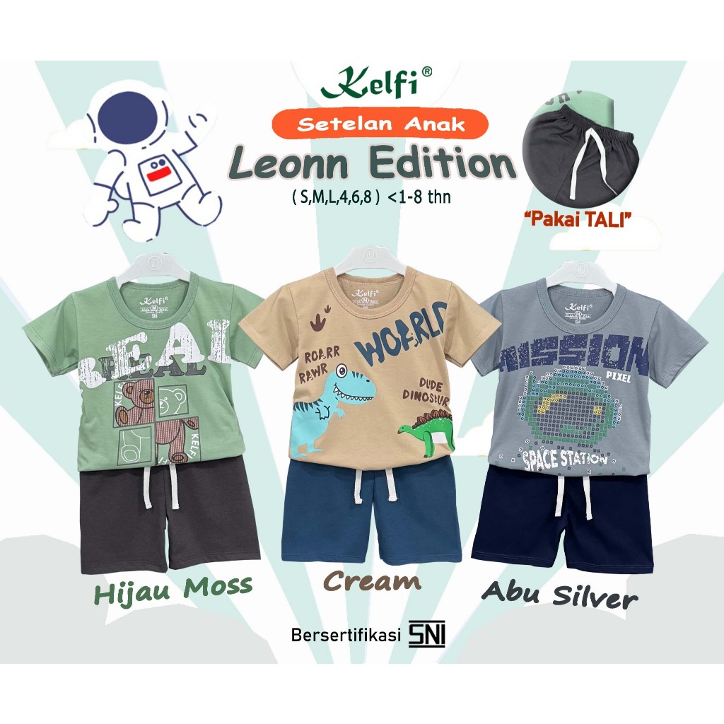 Jual KELFI SETELAN ANAK BOY / SET DISTRO ANAK UNISEX COWOK/CEWEK USIA 1- 7 TAHUN "LEONN EDITION ...