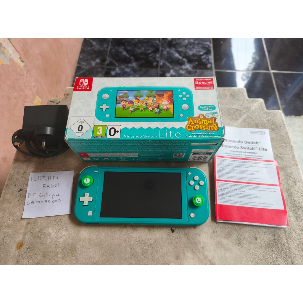 Jual Nintendo Switch Lite Turquoise Fullset 32 | Shopee Indonesia
