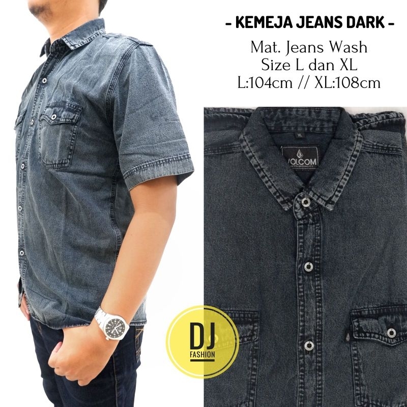 Jual DJ Kemeja Jeans Pria Lengan Pendek | Shopee Indonesia