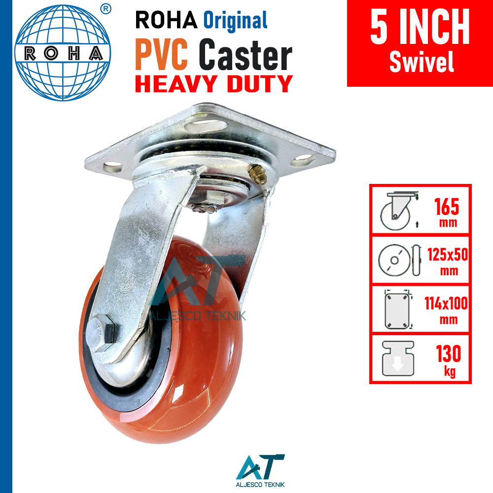Jual RODA HEAVY DUTY 5 INCH HIDUP PVC ETALASE - TROLI - GEROBAK ...