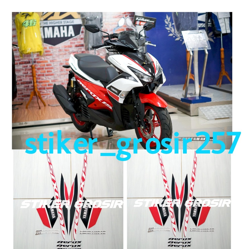 Jual STRIPING STIKER LIS BODY MOTOR YAMAHA AEROX VVA 155 2020 PUTIH ...