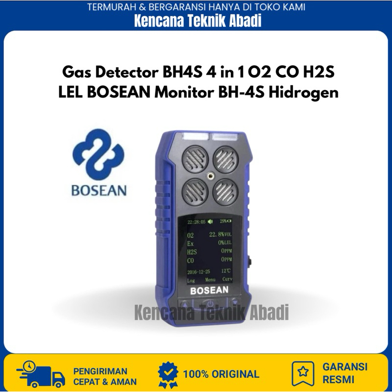 Jual Gas Detector BH4S 4 in 1 O2 CO H2S LEL BOSEAN Monitor BH-4S Hidrogen | Shopee Indonesia