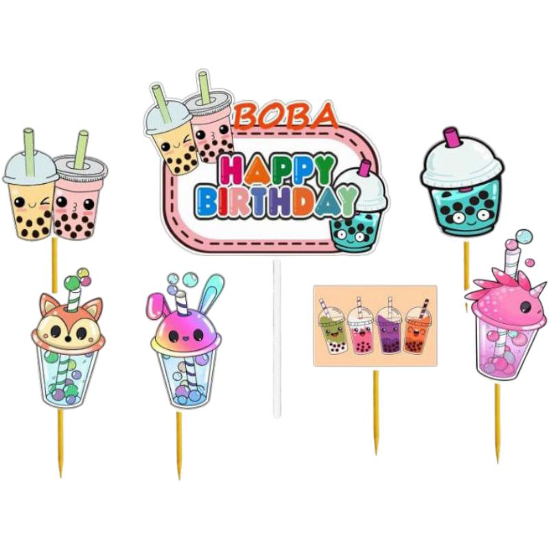 Jual Toper Karakter BOBA Decorasi Cake Happy Birthday Hiasan Kue Ulang ...
