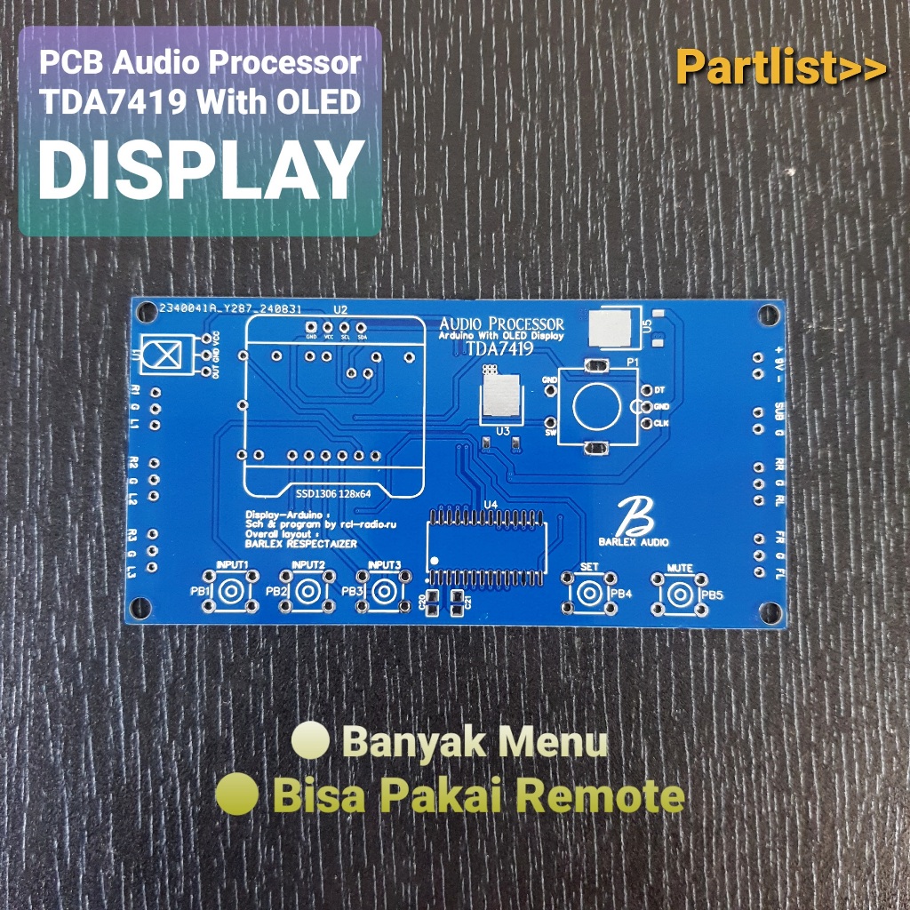 Jual PCB AUDIO PROCESSOR TDA7419 OLED DISPLAY | Shopee Indonesia