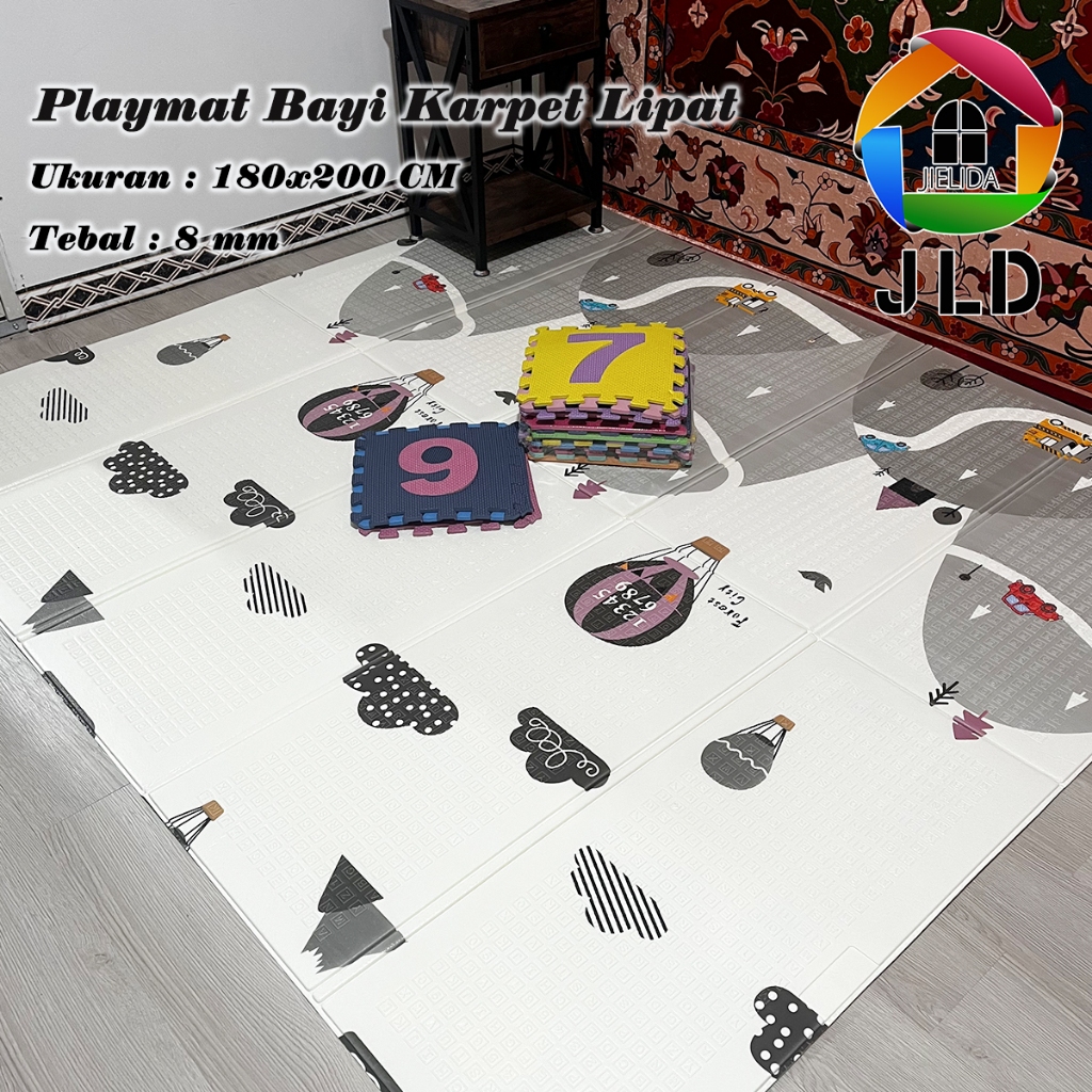 Jual JieLiDa Matras Bayi 180x200 cm Playmat Bayi Karpet Lipat Anak/Bayi ...