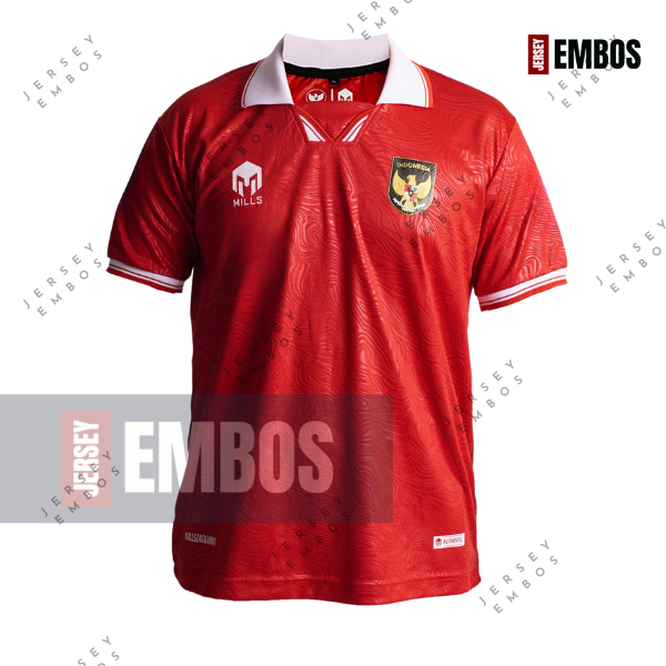 Jual Jersey Timnas indonesia Mills Merah Dewasa Big size Pria Wanita ...