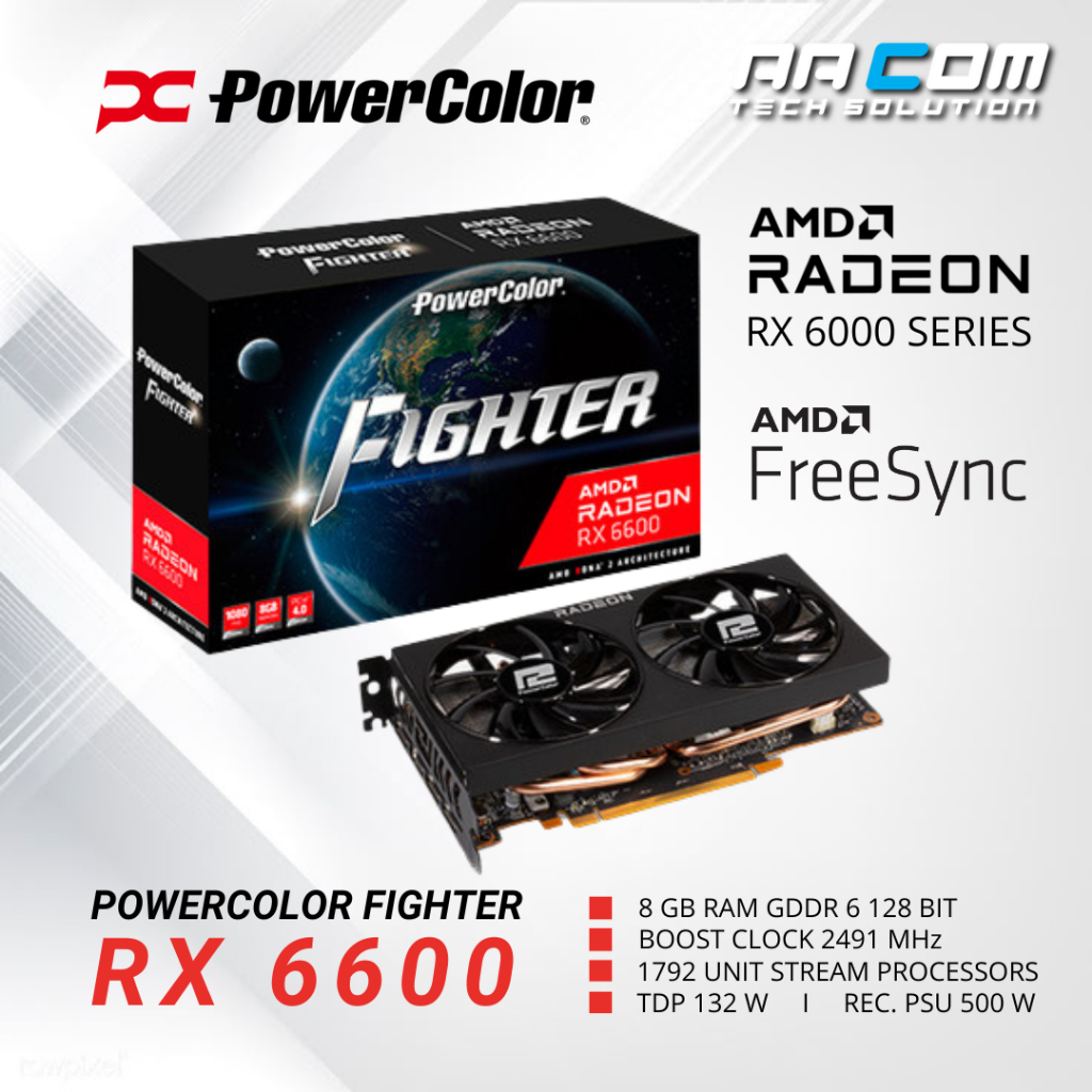 Jual POWERCOLOR RADEON RX6600 8GB FIGHTER | Shopee Indonesia
