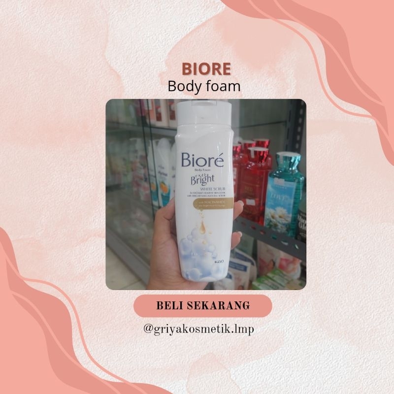 Jual Biore body foam bright White scrub 220 ml | Shopee Indonesia