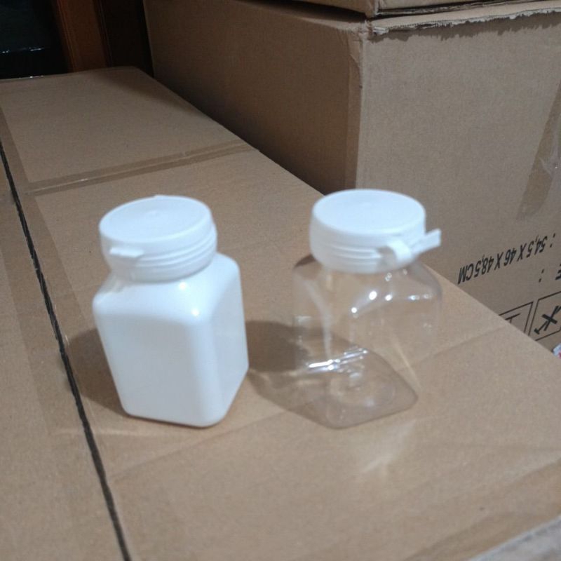 Jual BOTOL KAPSUL KOTAK 140/120ML CLEAR/PUTIH TUTUP SNAP HARGA UNTUK ...