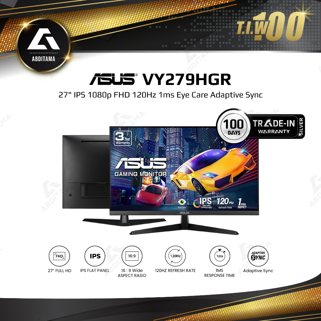Jual Monitor LED ASUS VY279HGR 27" IPS 1080p FHD 120Hz 1ms MPRT HDMI 1. ...