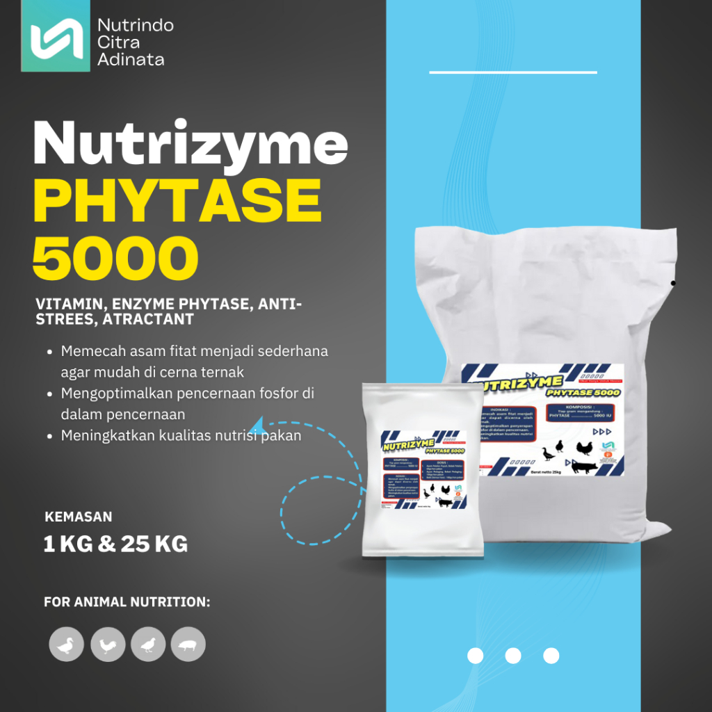 Jual ENZYME PHYTASE - NUTRIZYME PHYTASE 5000 - TAMBAHAN PAKAN TERNAK ...