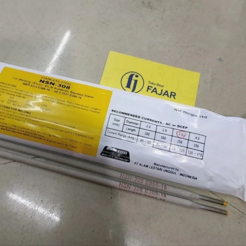 Jual Kawat las stainless NSN 308 308L 3,2 mm nikko steel electroda elektroda las listrik ...