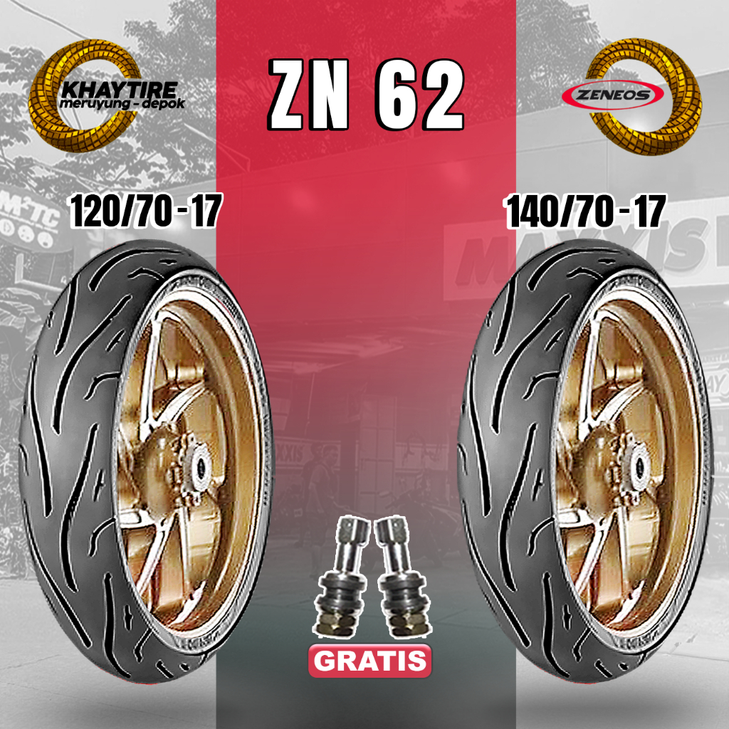 Jual Paket Ban Motor Sport - Supermoto ZENEOS ZN62 120/70-17 + 140/70-17 Tubeless | Shopee Indonesia