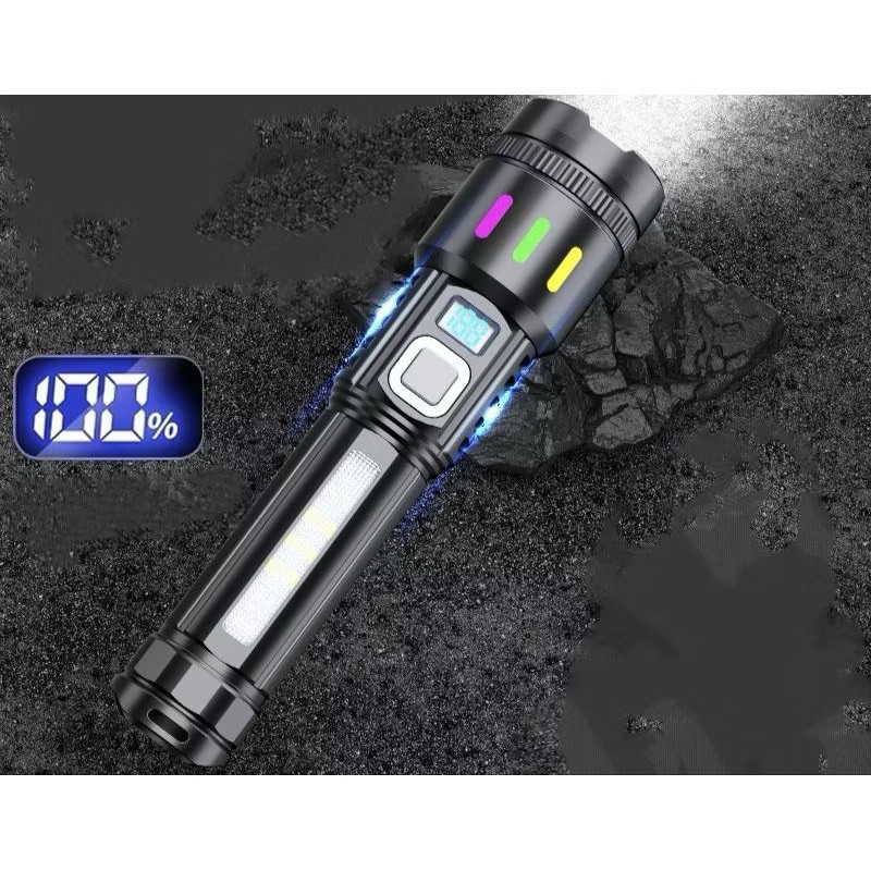 Jual Senter LED Cas Super Terang Jarak Jauh + COB 4 Mode Emergency USB Recharge Anti Air Wajib ...