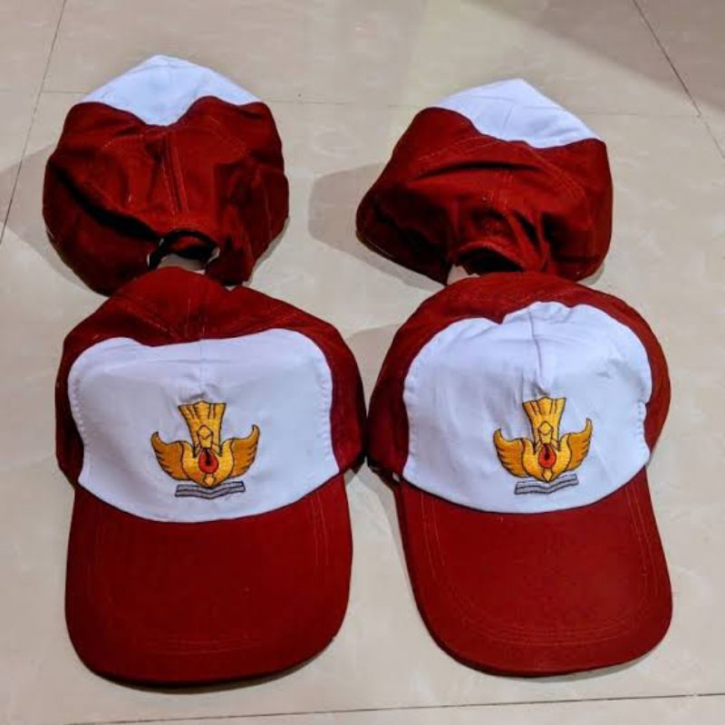 Jual Topi Sekolah SD Merah Putih Topi Peralatan sekolah dasar Topi ...