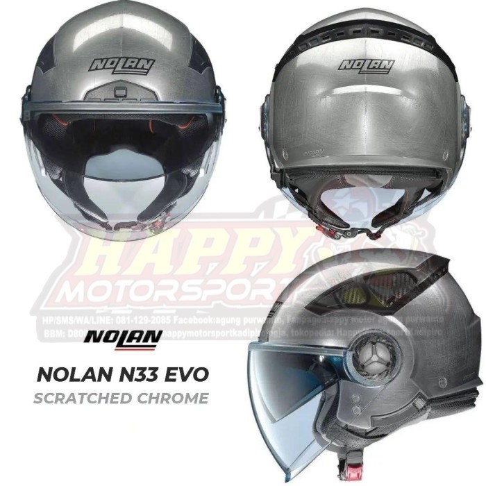 Jual Helm Nolan N33 Evo Classic Scratched Chrome Half Face | Shopee Indonesia