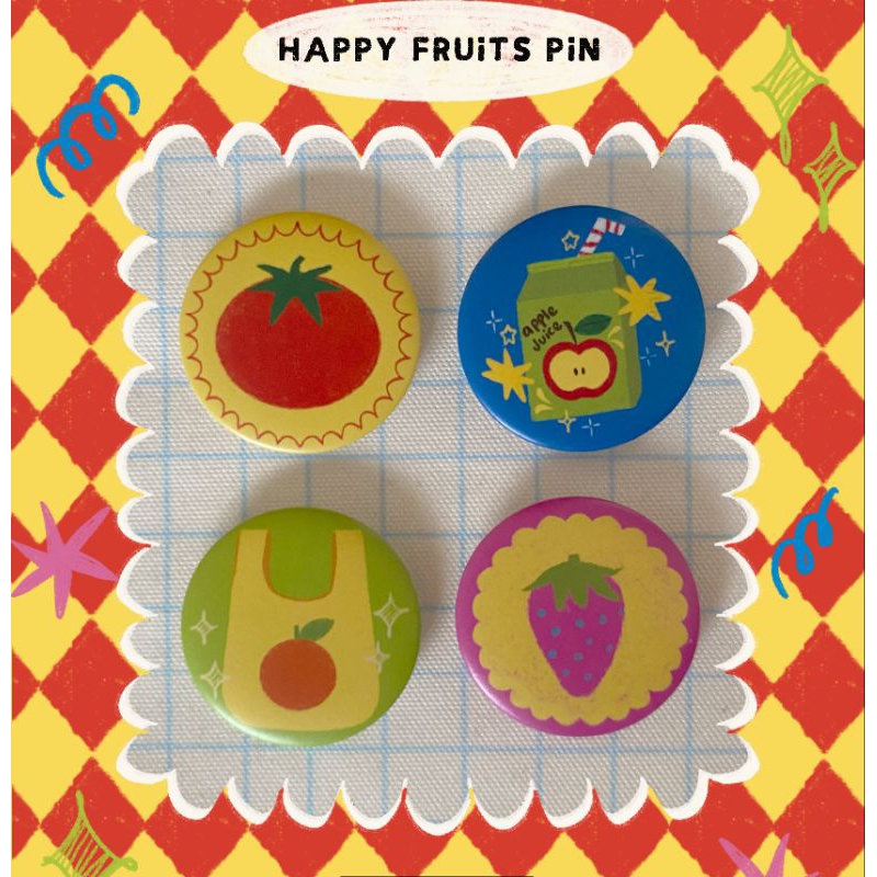 Jual Happy Fruits Button Pins ★ Cute Button Pins (ready stock) | Shopee ...