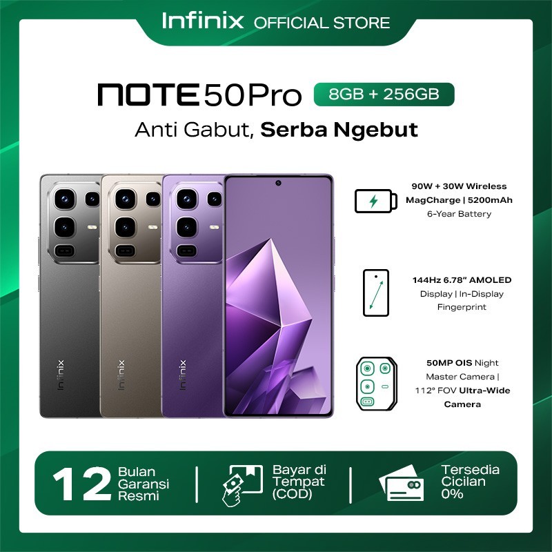 Jual Infinix Note 50 Pro 8/256GB - Up to 16GB Extended RAM - Helio G100 Ultimate - 6.78” FHD+ ...