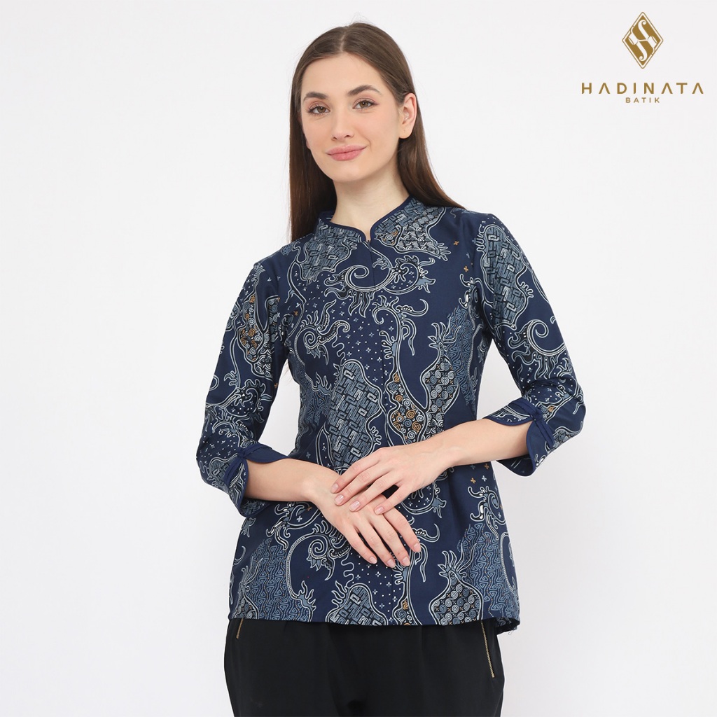 Jual Hadinata Batik Wanita Superfine Blouse Sundari Samudra | Shopee ...