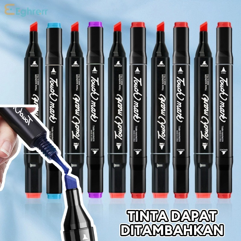Jual Eeghrerr 12PCS Penanda Berujung Ganda Spidol Warna Stabilo Spidol ...
