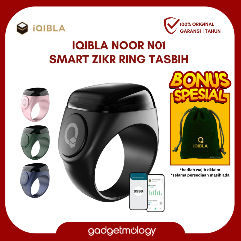 Jual iQibla Zikr Ring NOOR N01 Smart Tasbih Digital Cincin Zikir ...