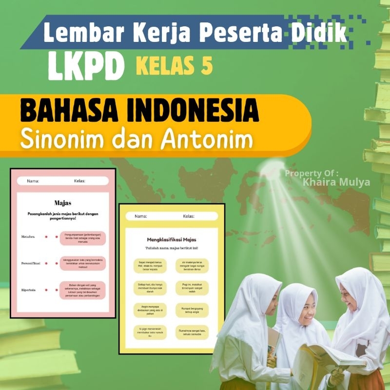 Jual LKPD KELAS 5 BHS INDONESIA MATERI SINONIM DAN ANTONIM | Shopee ...