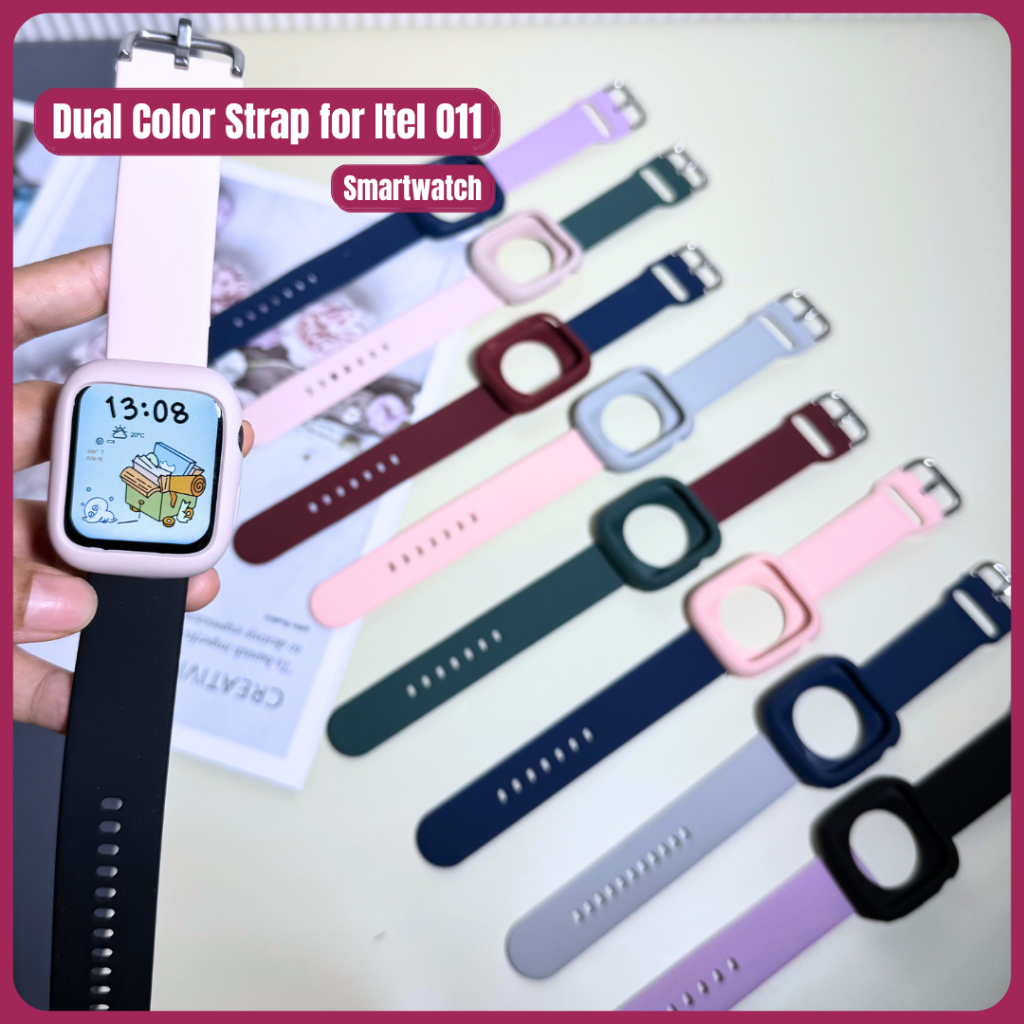 Jual Dual Strap and Bumper For itel smartwatch O11 Quby ISW-O11 3 ...