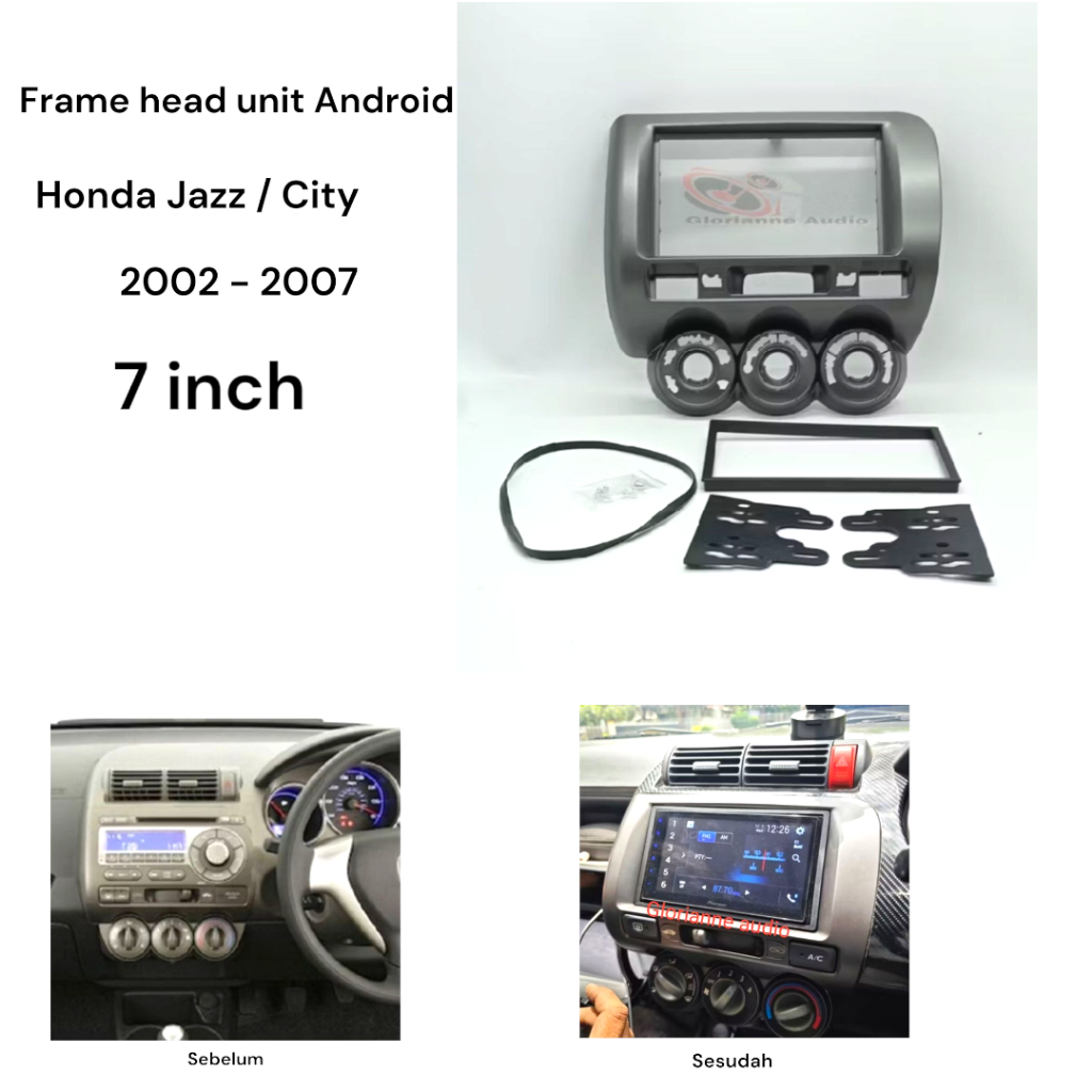 Jual Frame Head Unit Honda Jazz - Honda City 2002 - 2007 7 inch ...