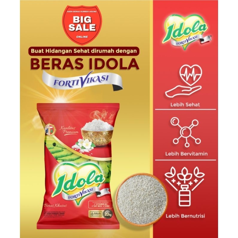 Jual asli original beras idola fortifikasi 5kg beras premium lebih ...