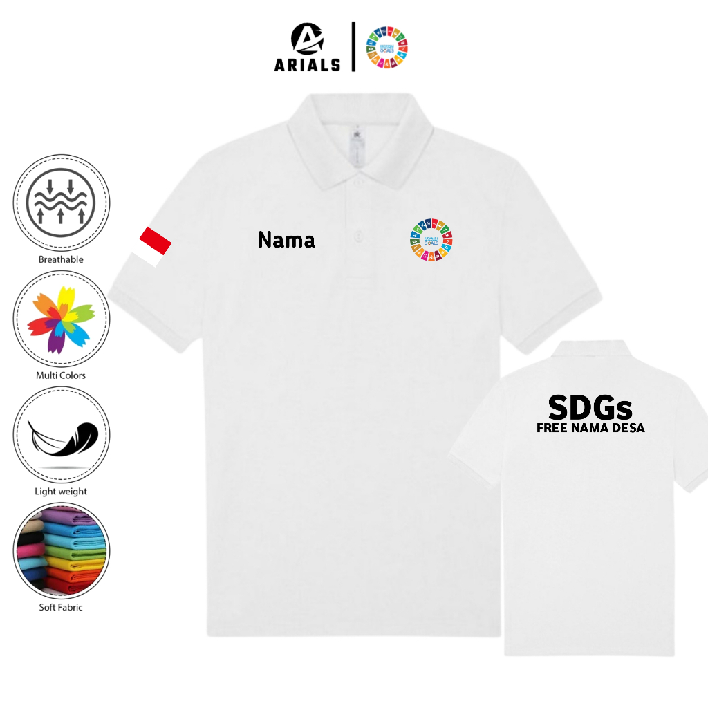 Jual Arials Polo shirt Baju Kaos Kerah Kementerian Desa SDGs Free Nama Desa | Shopee Indonesia