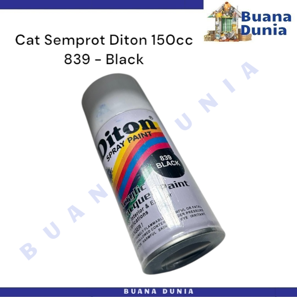 Jual Pilox DITON 150cc | 839 Black 150ml | Pilok Cat Semprot | Pylox Spray Paint | (1PC ...
