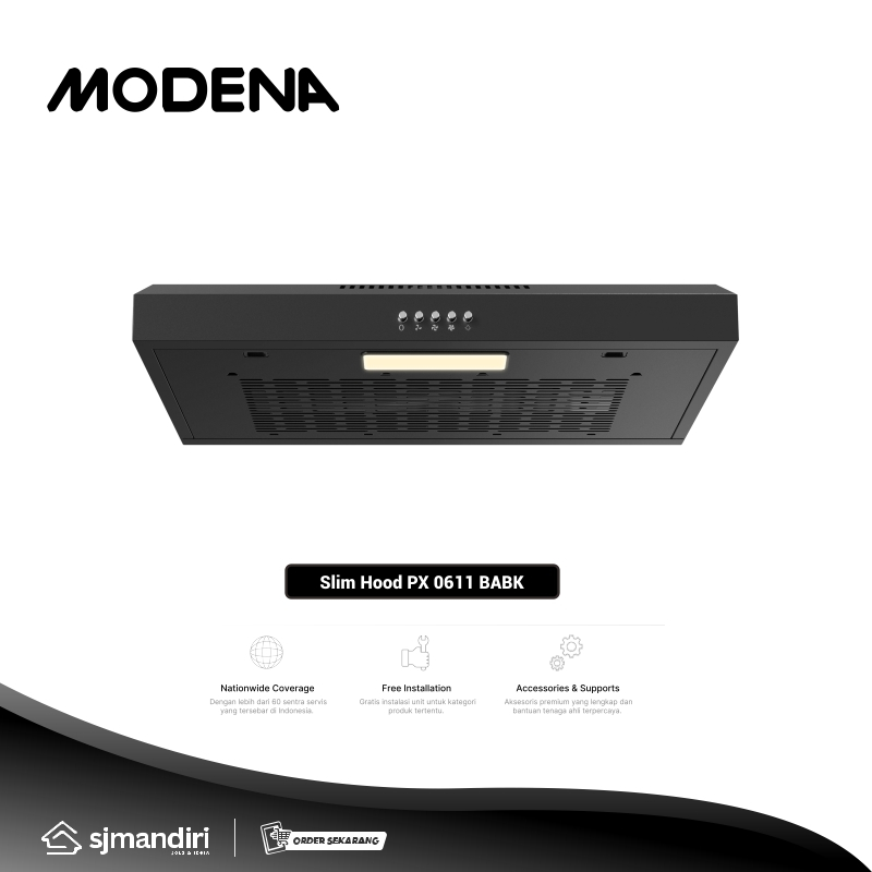 Jual MODENA Slim Cooker Hood Tudung Penghisap Asap Dapur PX 0611 BABK 60CM | Shopee Indonesia