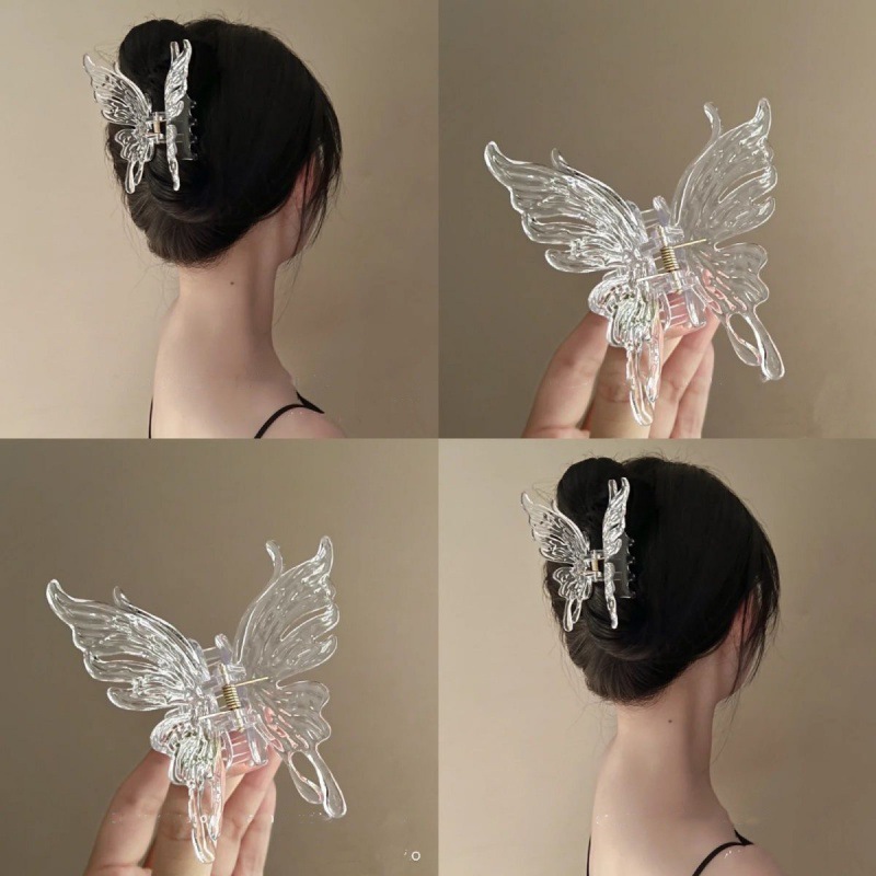 Jual COD⭐Jepit Rambut Jumbo Model Kupu Kupu Akrilik Transparan Korea ...