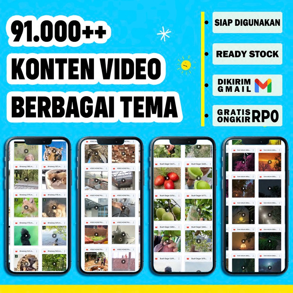 Jual PAKET PALING LENGKAP 91.000++ VIDEO KONTEN LENGKAP 53 TEMA ...