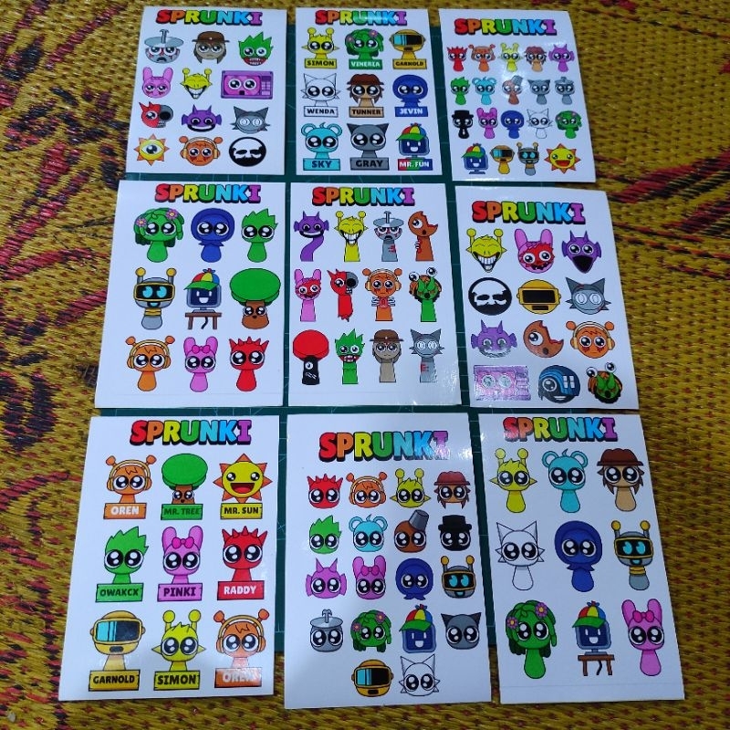 Jual Paket 9 Lembar Sticker Sprunki | Shopee Indonesia