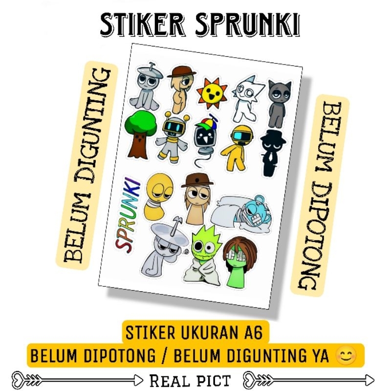 Jual Stiker Unik Sprunki / Sticker Karakter / Sprunki / Sticker Cartoon ...