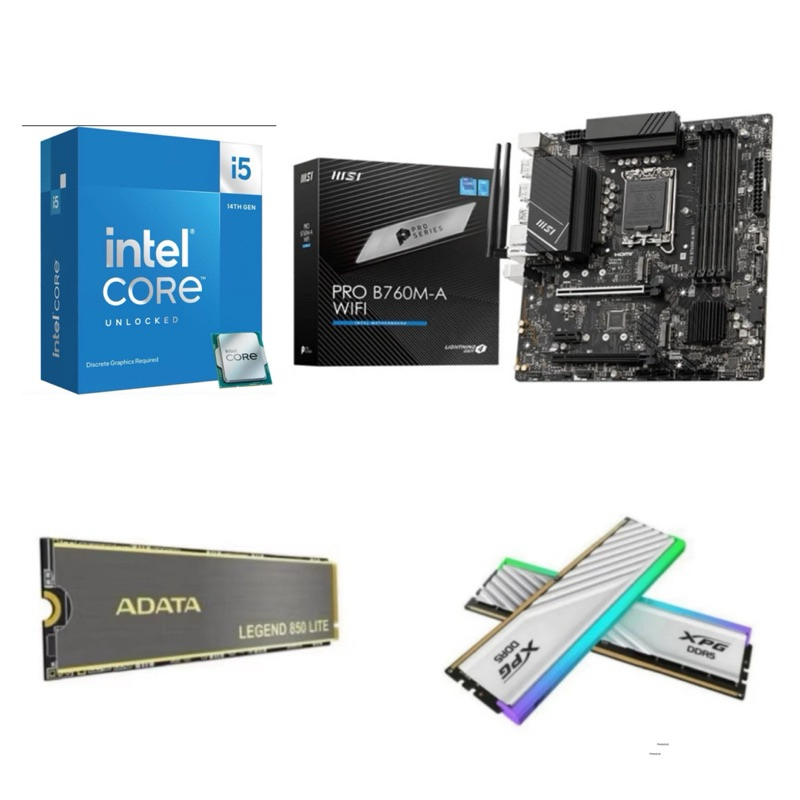Jual Paket Processor Intel Core i5 14600K Box Gen 14 LGA 1700 RAM DDR5 32GB NVME B760 WiFi ...