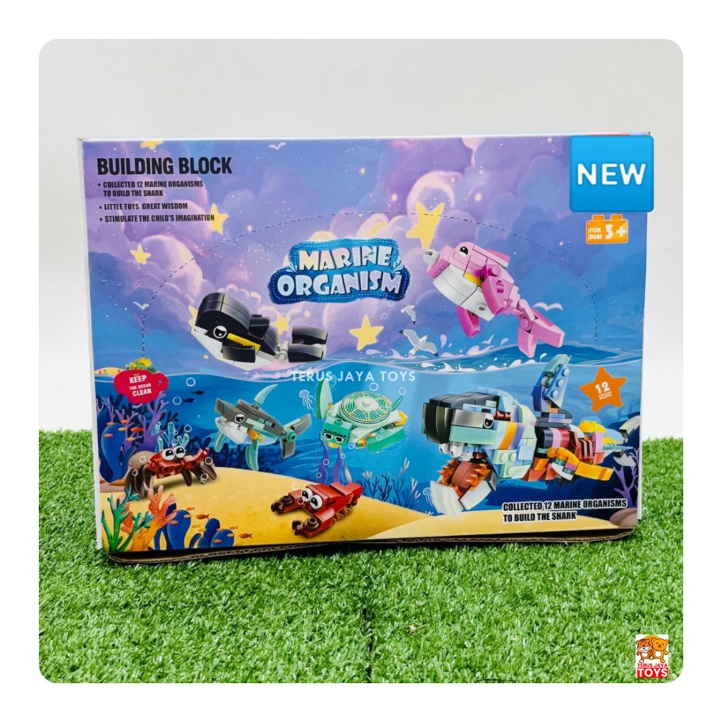 Jual Grosir Blocks ikan hiu Marine Animals Shark Blocks isi 12pcs ...