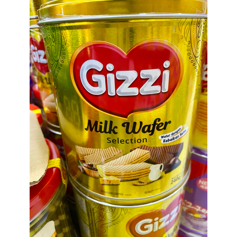 Jual Gizzi wafer susu kemasan kaleng 240 gr | Shopee Indonesia
