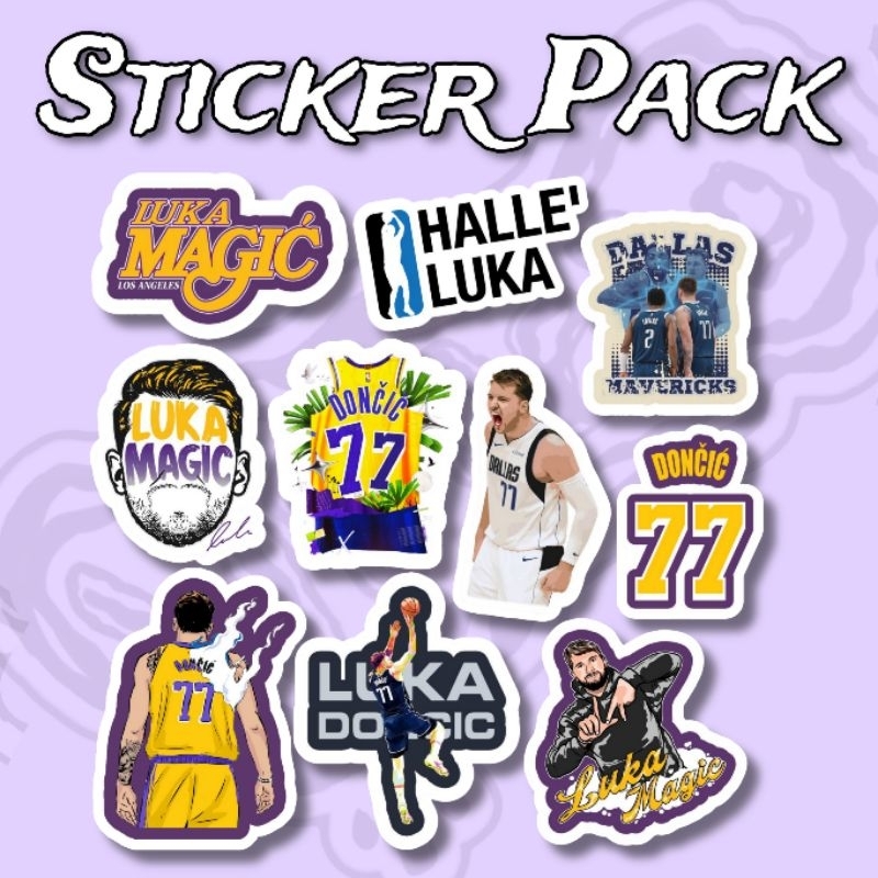 Jual Sticker Luka Doncic NBA Lakers Maverick pack isi 10 pcs vinyl ...