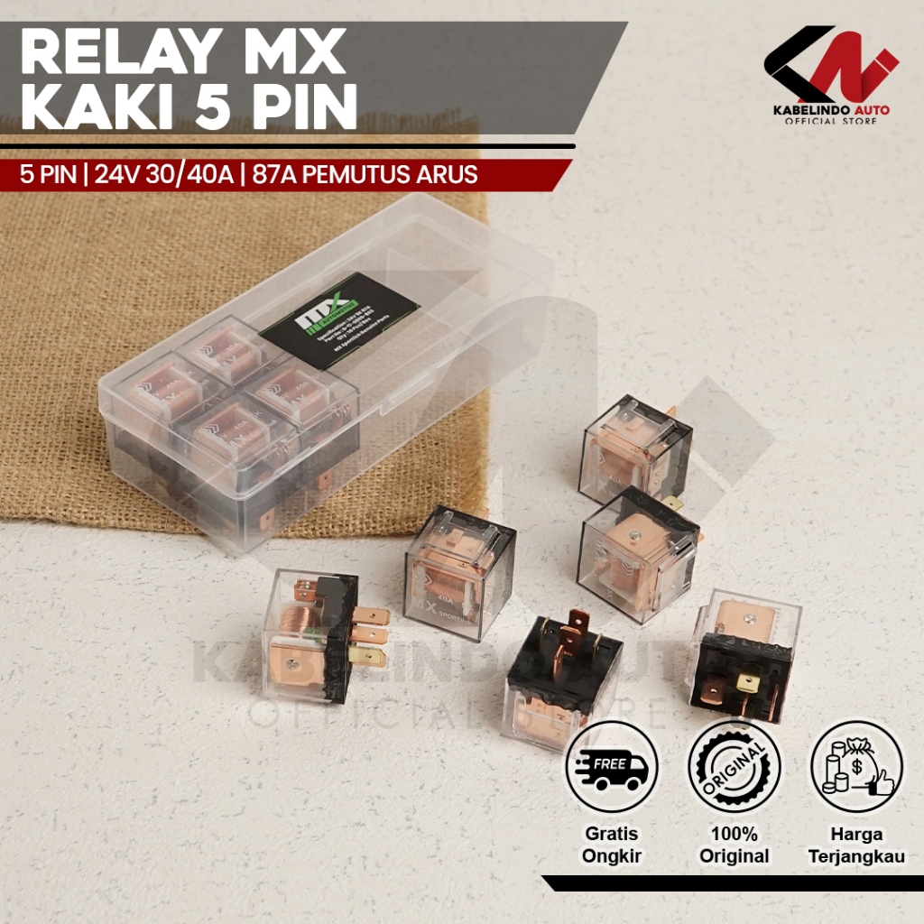 Jual 【MX】Relay MX Transparan Kaki 5 Pin 87a Pemutus Arus 24V 30/40A ...