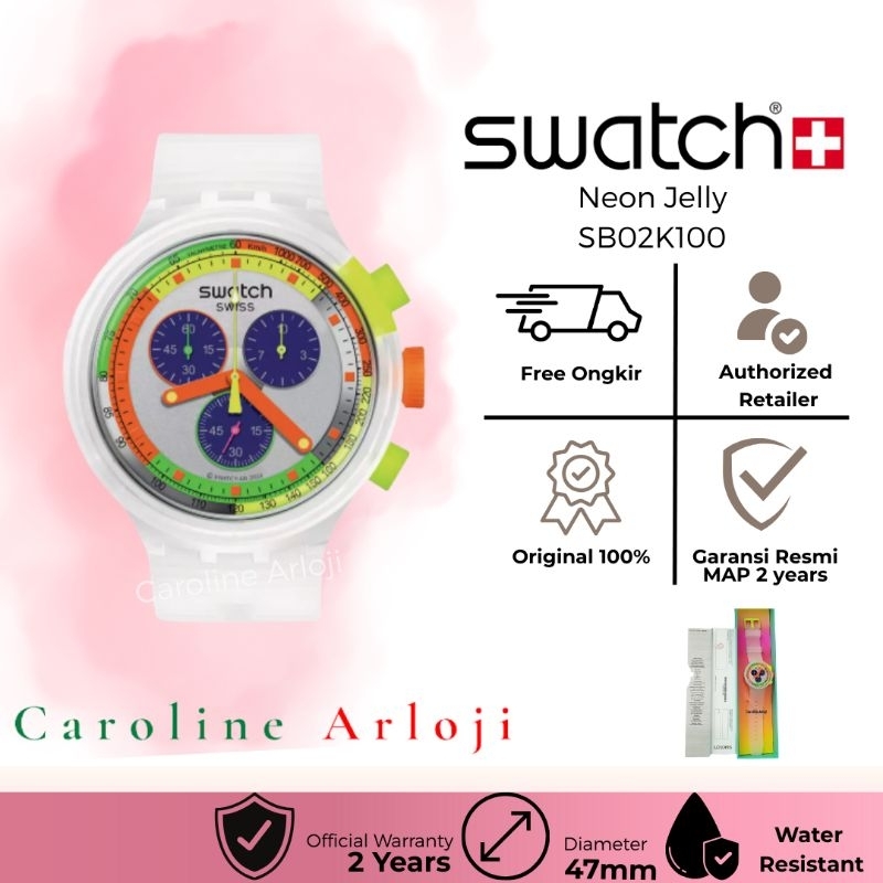 Jual Jam tangan pria Swatch SB02K100 Neon Jelly ( Garansi resmi MAP ...