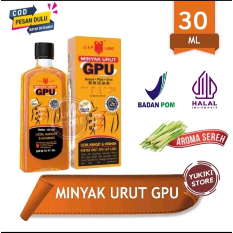 Jual Minyak Urut GPU LINIMENT OIL Netto 30ml | Shopee Indonesia