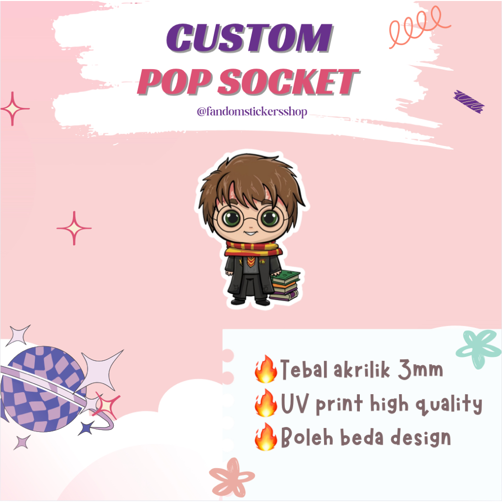 Jual Custom Pop Socket Acrylic | Popsocket | Griptok UV PRINT | HIGH QUALITY | Shopee Indonesia
